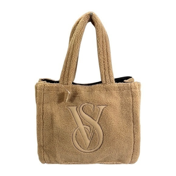 Victoria's Secret | Bags | New Victorias Secret Tan Fluffy Teddy Sherpa ...